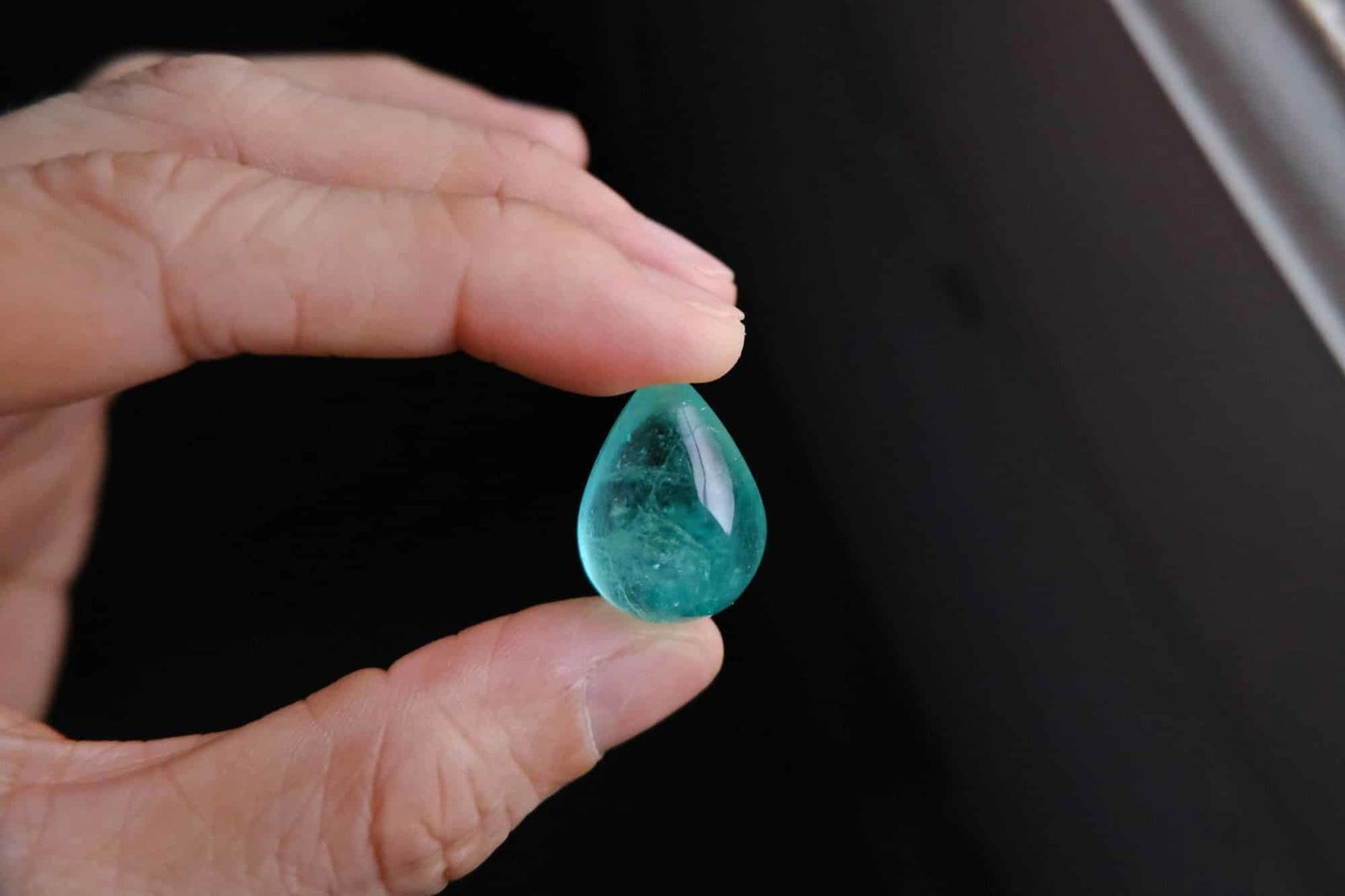 26ct Colombian Emerald Cabochon Stone Pear Gem | Gem Gardener