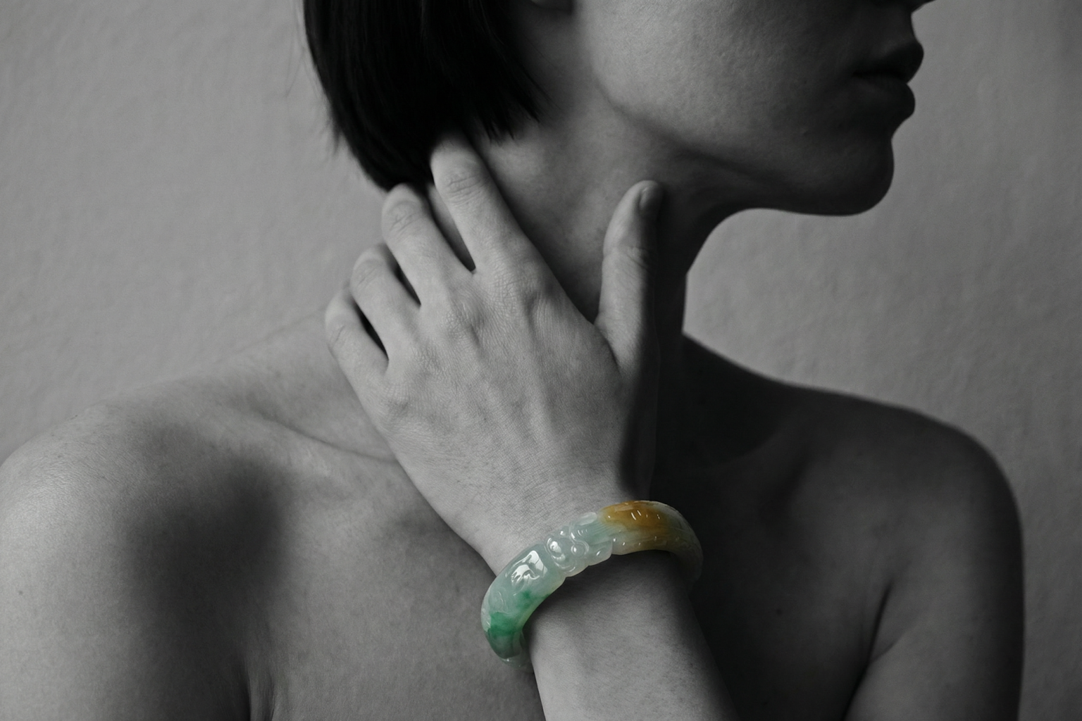 Glow Lavender Green Jade Bangle 58mm | Gem Gardener