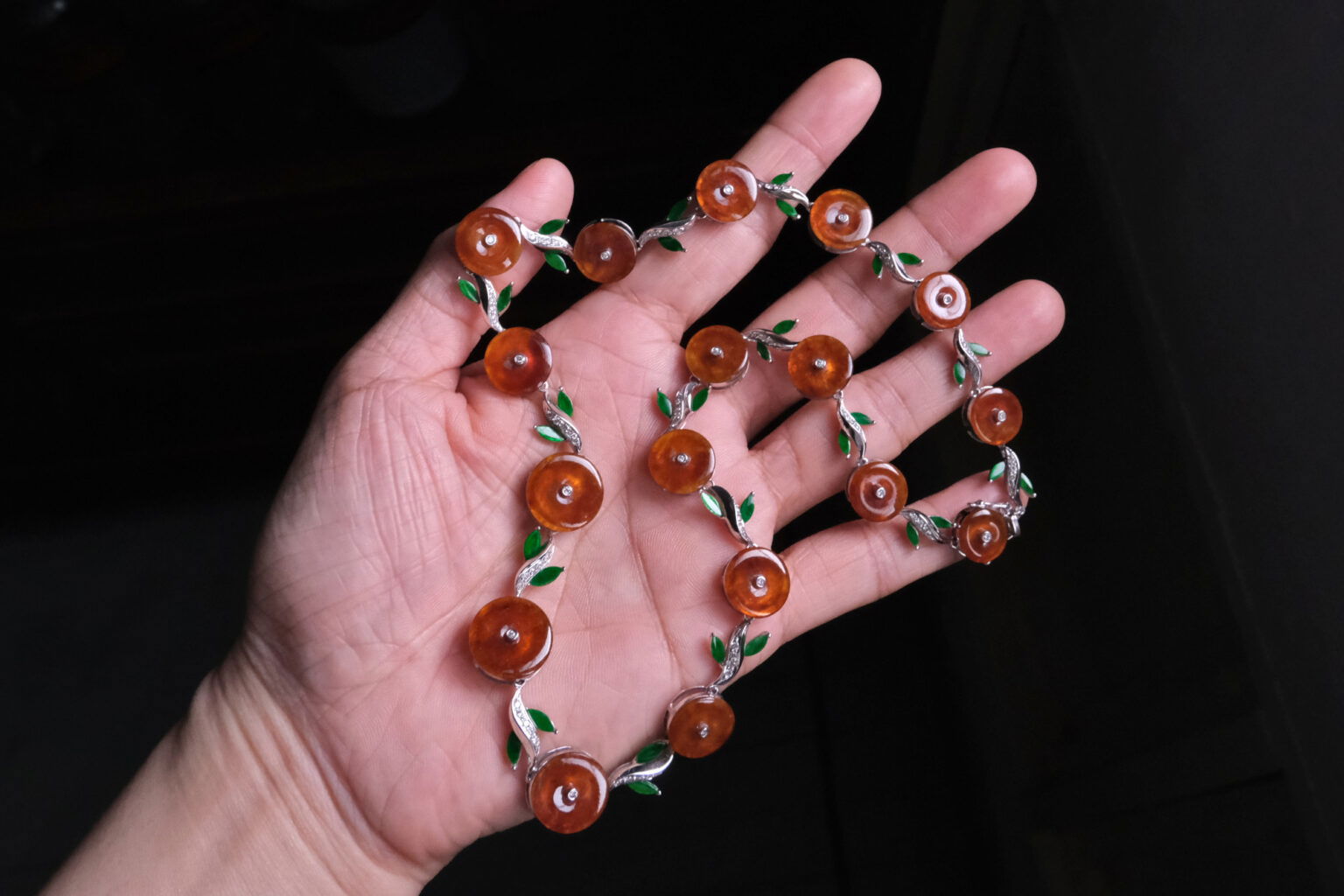 Translucent Natural Red Jade Necklace 18k | Gem Gardener