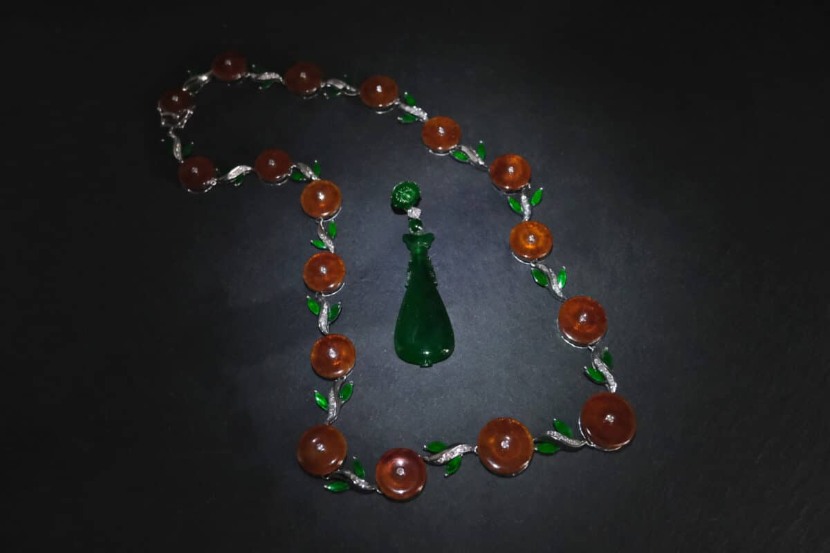 Translucent Natural Red Jade Necklace 18k | GEM GARDENER