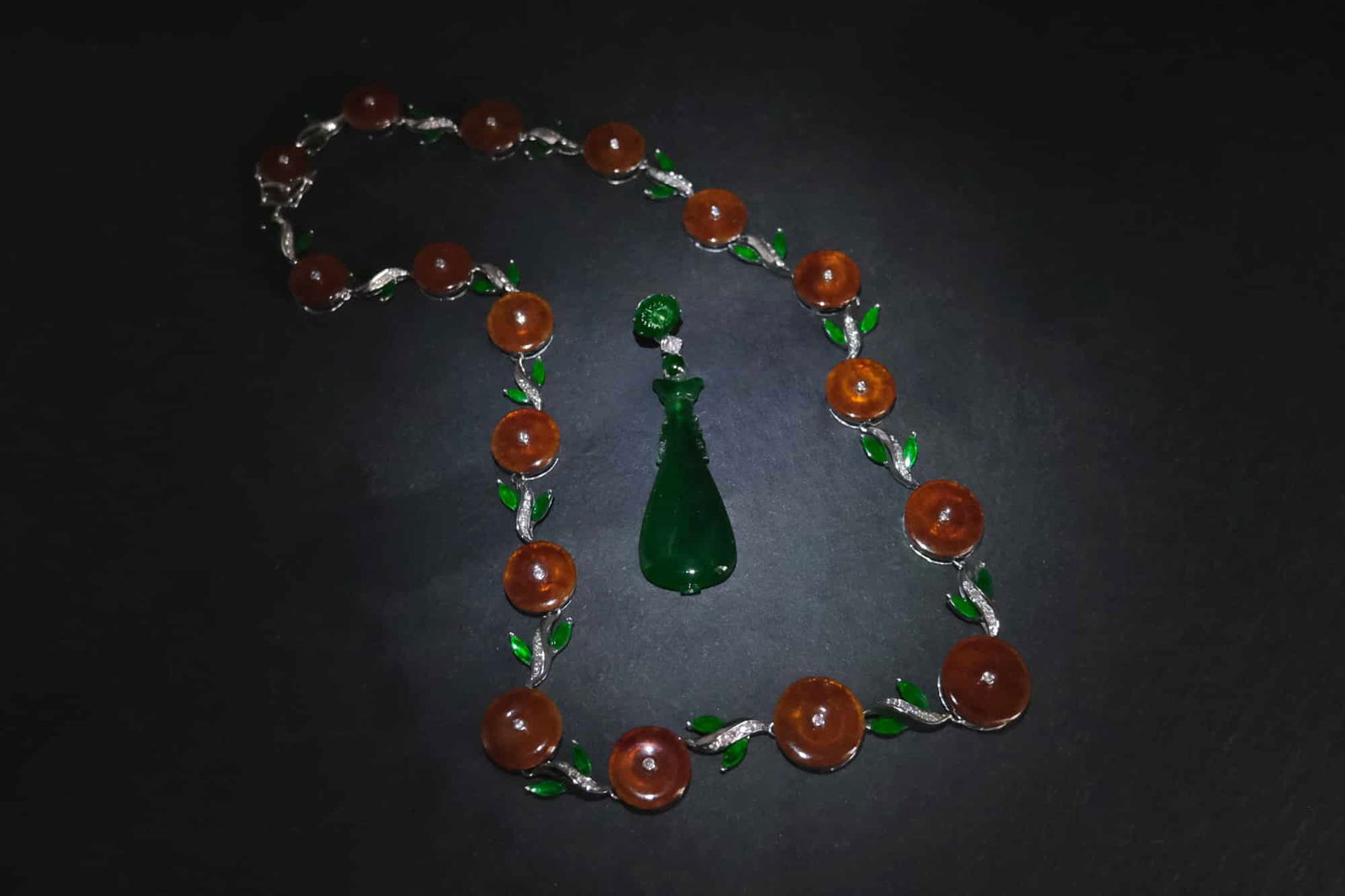 Translucent Natural Red Jade Necklace 18k | GEM GARDENER