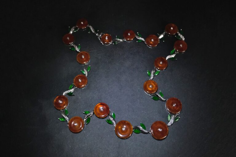 Translucent Natural Red Jade Necklace 18k | Gem Gardener