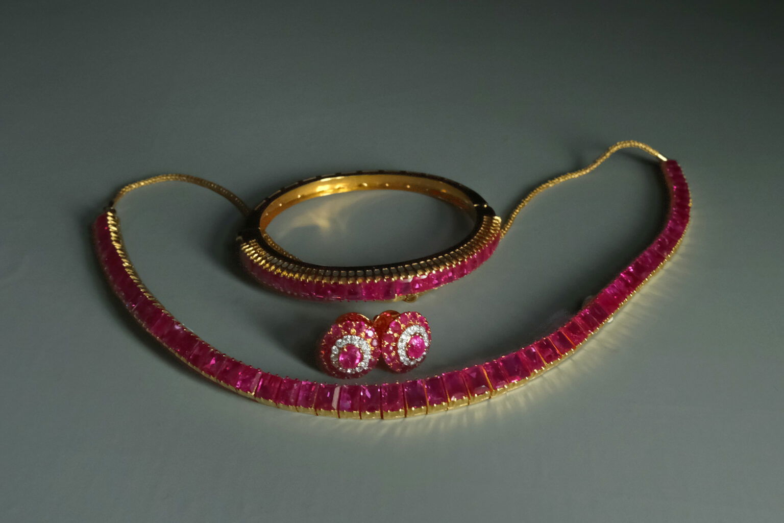 Unheated Burma Ruby Necklace Bangle Emerald Cut 22k Vintage | Gem Gardener