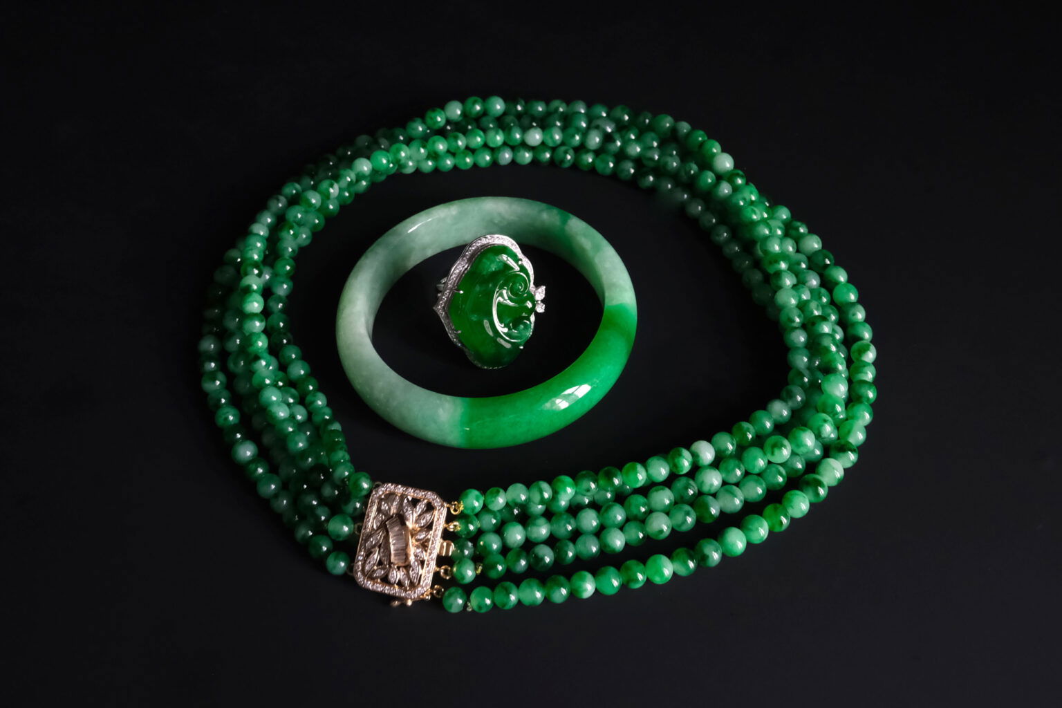 Jadeite Choker Necklace Jade Beads 18k | Gem Gardener