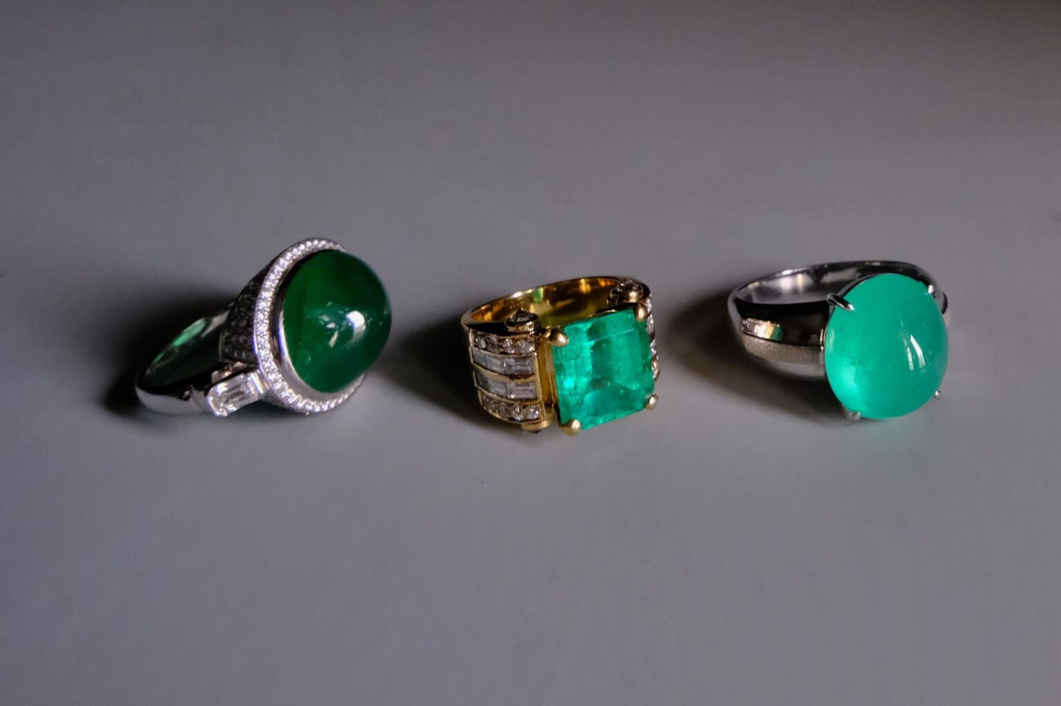 18ct Emerald Sugarloaf Ring 18k Brazil | Gem Gardener